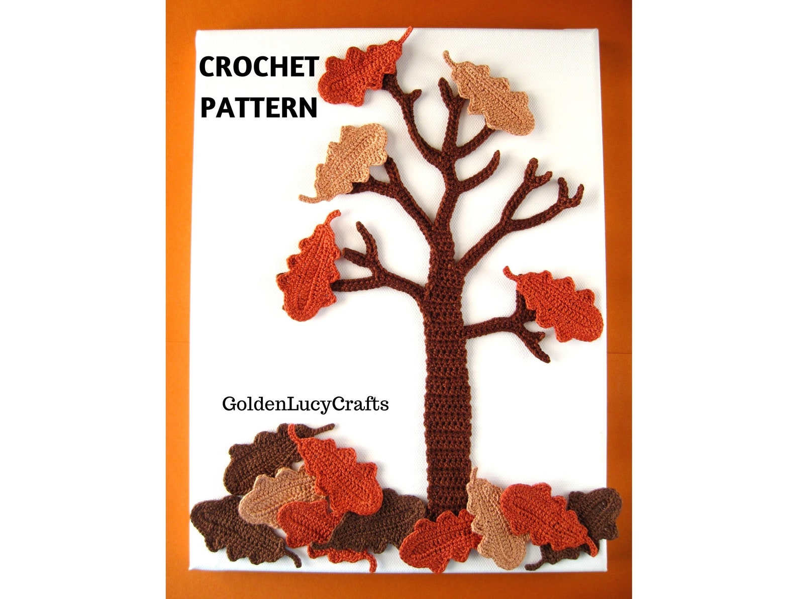 CROCHET PATTERN Oak Tree Applique Wall Art Fall Autumn - Etsy