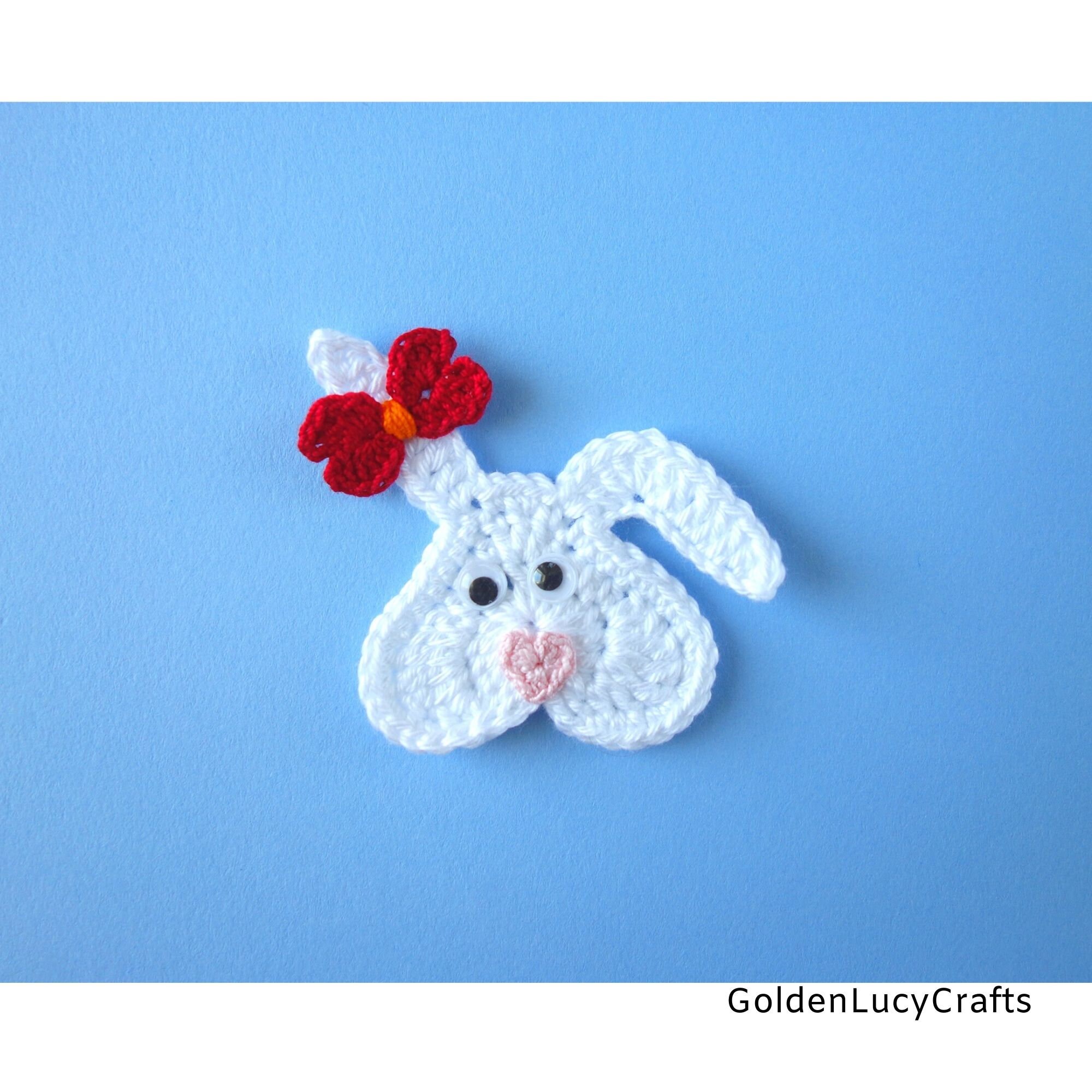 CROCHET PATTERN Bunny Applique Heart Bunny Easter Bunny | Etsy