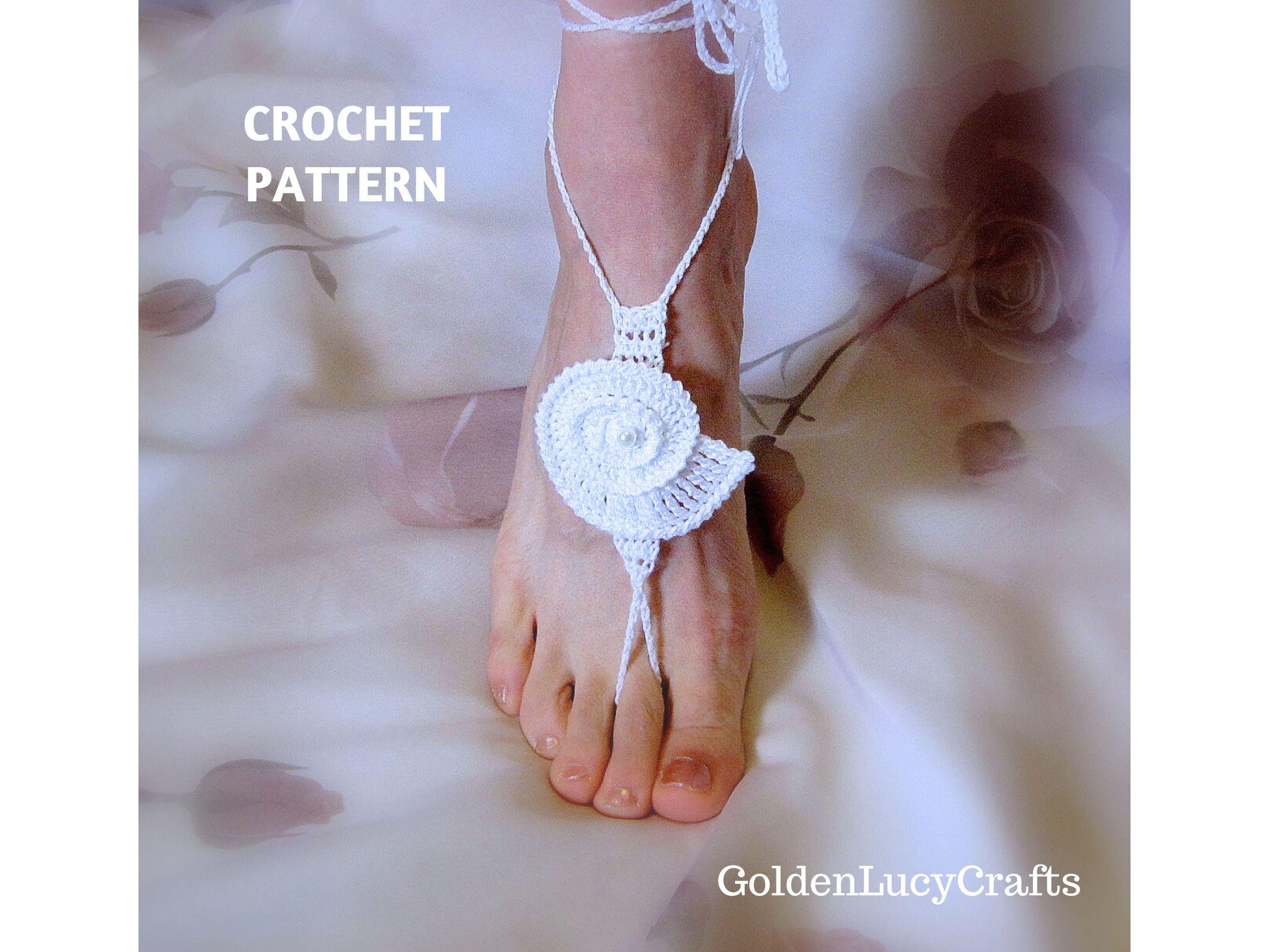 CROCHET PATTERN Barefoot Sandals, Sea Shell, Bridal, Summer, Beach ...