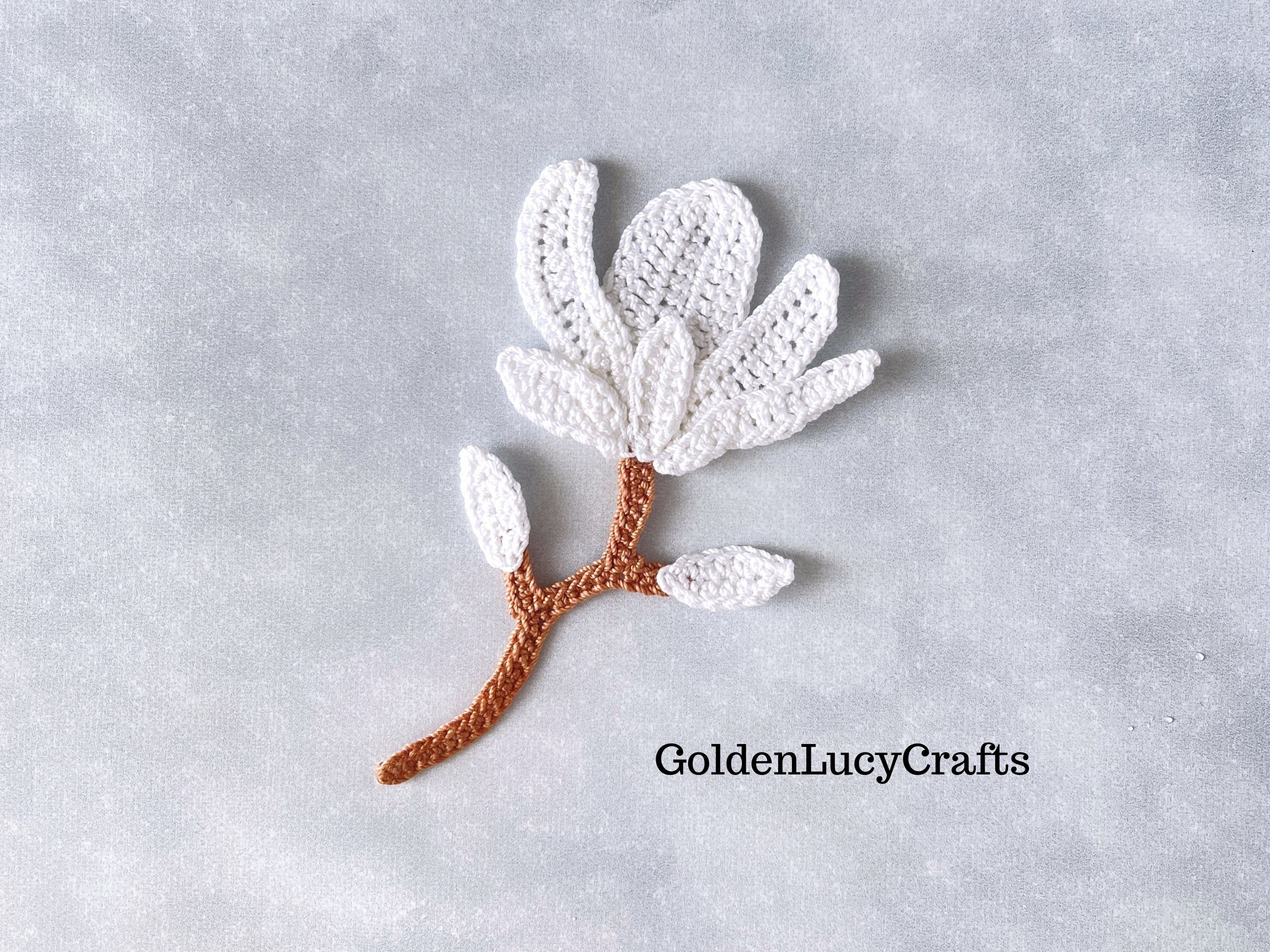 CROCHET PATTERN Magnolia Flower Spring Applique Motif - Etsy UK