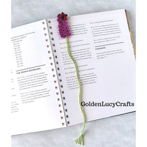 CROCHET PATTERN Flower Bookmarks, Lavender Bookmark, Cherry Blossom ...