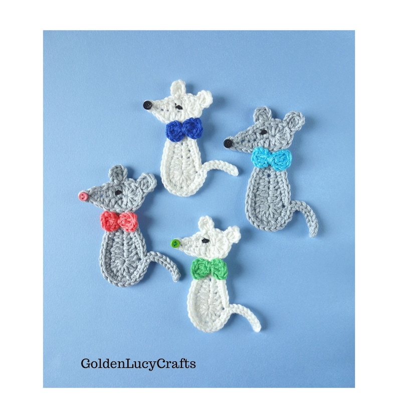 CROCHET PATTERN Mouse Applique Crochet Motif Embellishment - Etsy