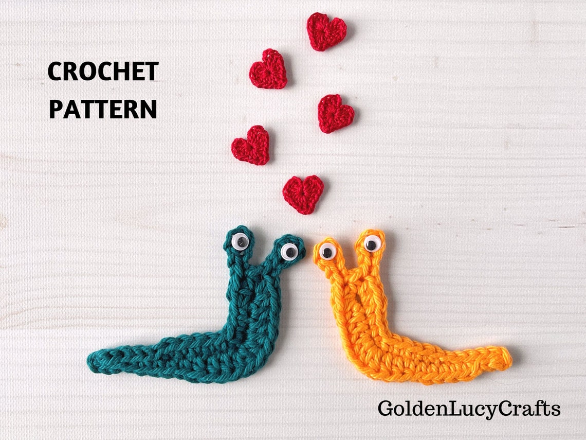 CROCHET PATTERN Slug Applique Slugs and Kisses Motif - Etsy