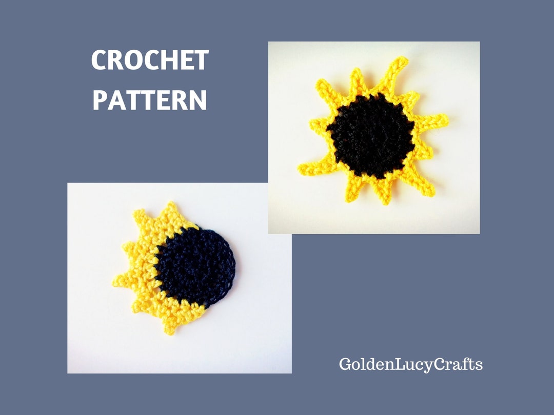Crochet Solar Eclipse Applique Pattern (total, Partial) (PDF Download ...