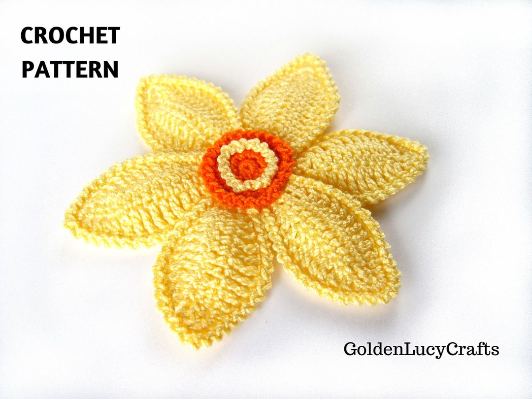 CROCHET PATTERN Daffodil Applique Spring Flower Narcissus - Etsy