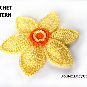 CROCHET PATTERN Daffodil Applique Spring Flower Narcissus - Etsy