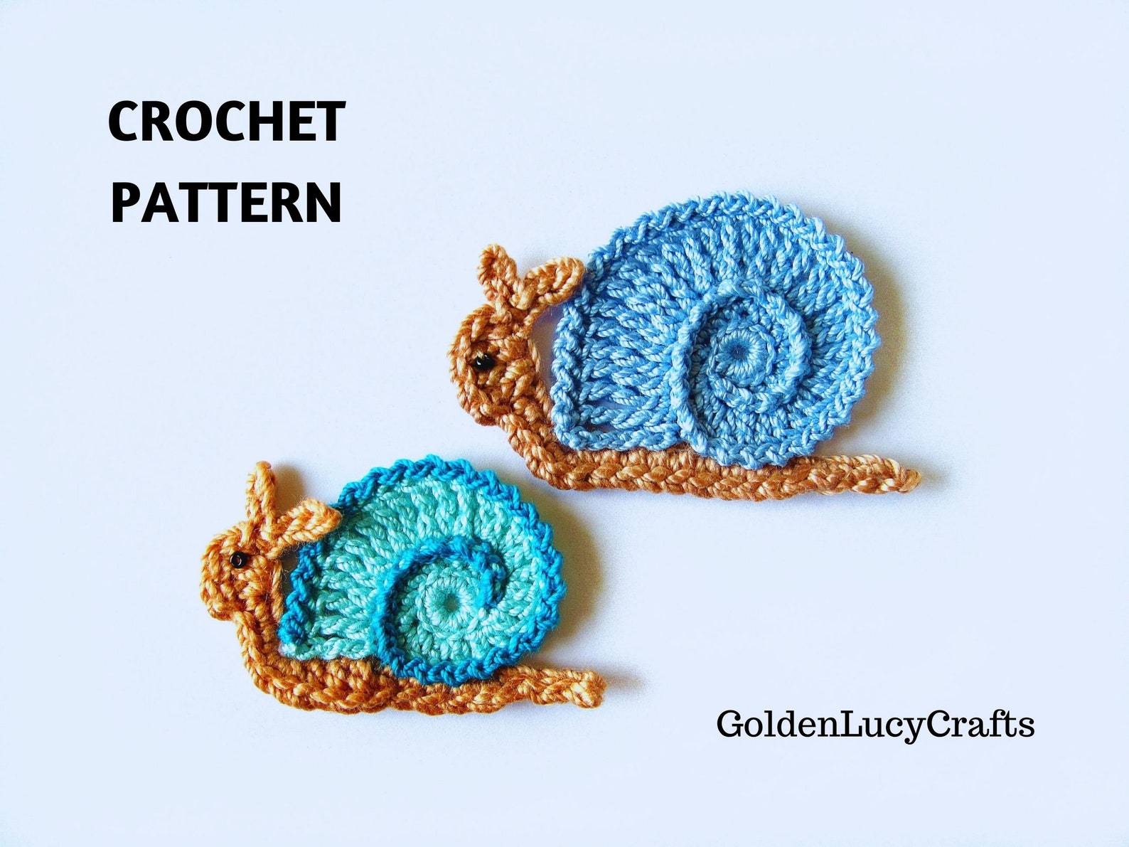 CROCHET PATTERN Snail Applique Motif Embellishment - Etsy