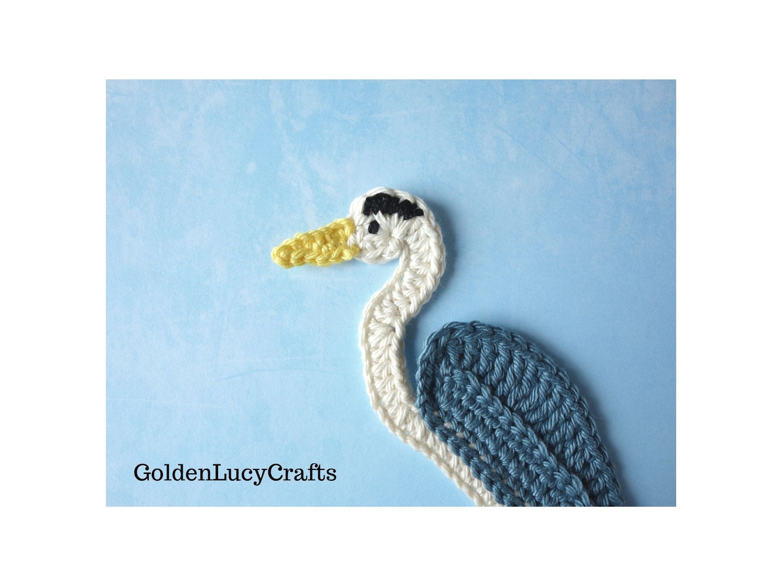 CROCHET PATTERN Blue Heron Applique Bird Motif Embellishment - Etsy