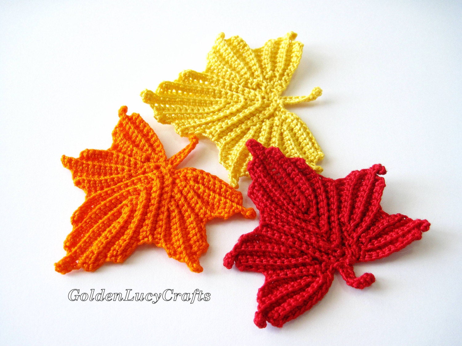 CROCHET PATTERN Maple Leaf Applique Motif Embellishment Fall | Etsy