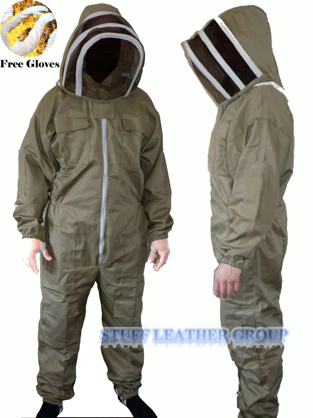 Beekeeping Suit in Green Khaki Green Colour Ultra With Fencing Veil ...