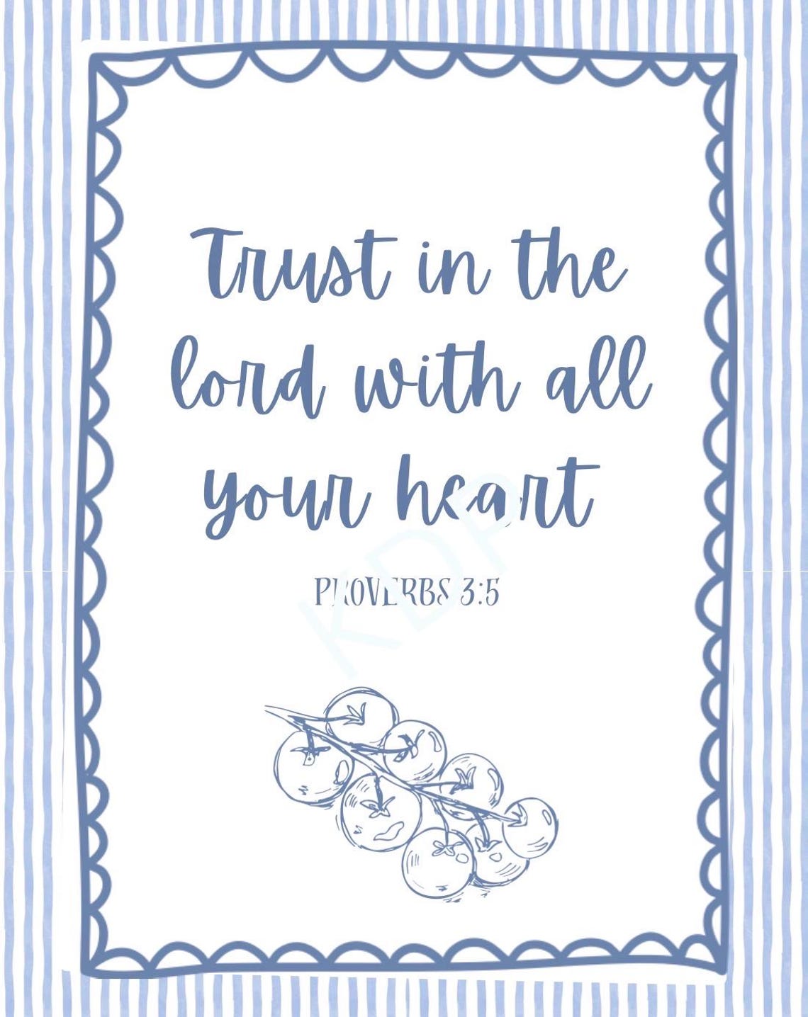 Blue Aesthetic Bible Verse - Etsy