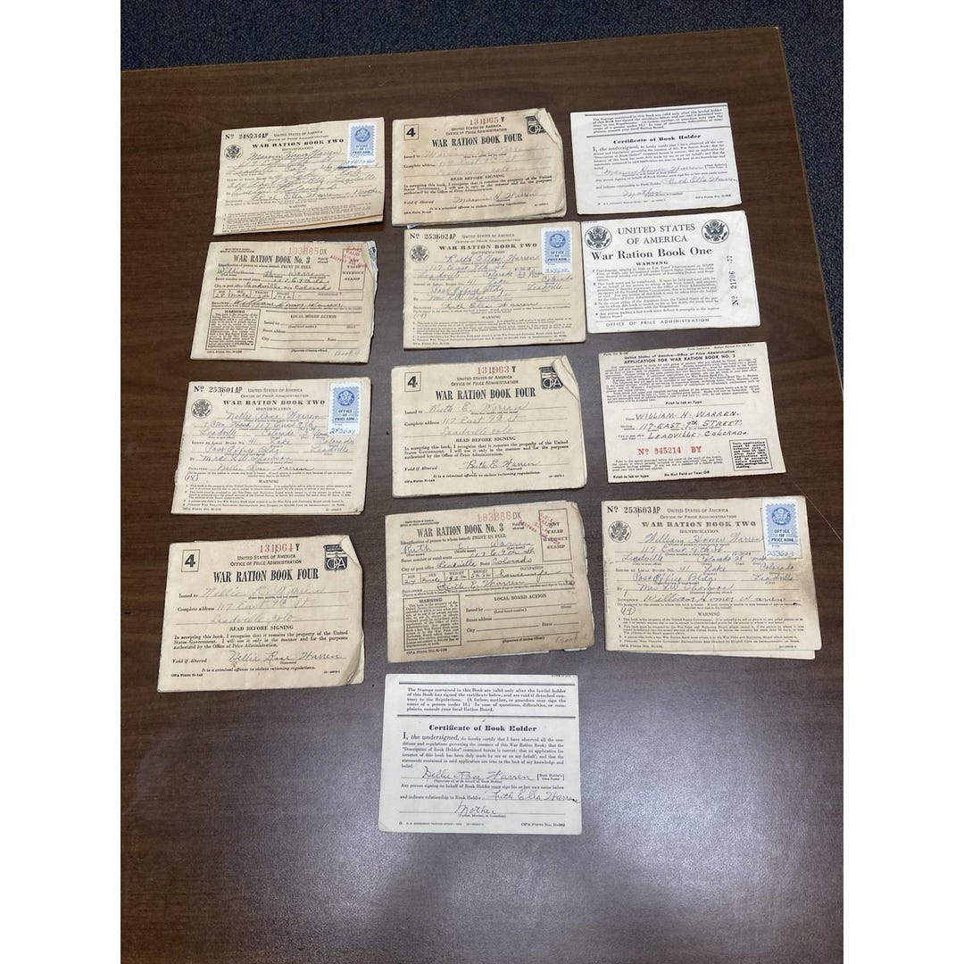 WWII Warren Family Ration Book Collection - Colorado - Etsy