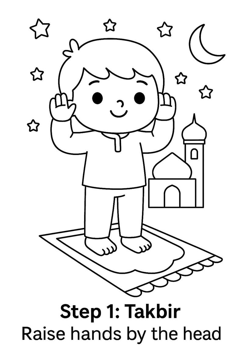 My First Salah (prayer) Coloring Book - Etsy