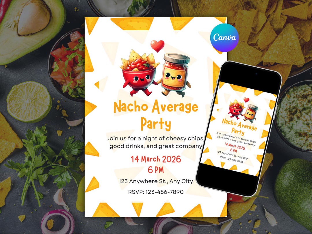 Nacho Night Invitation Canva Template Digital Download - Etsy