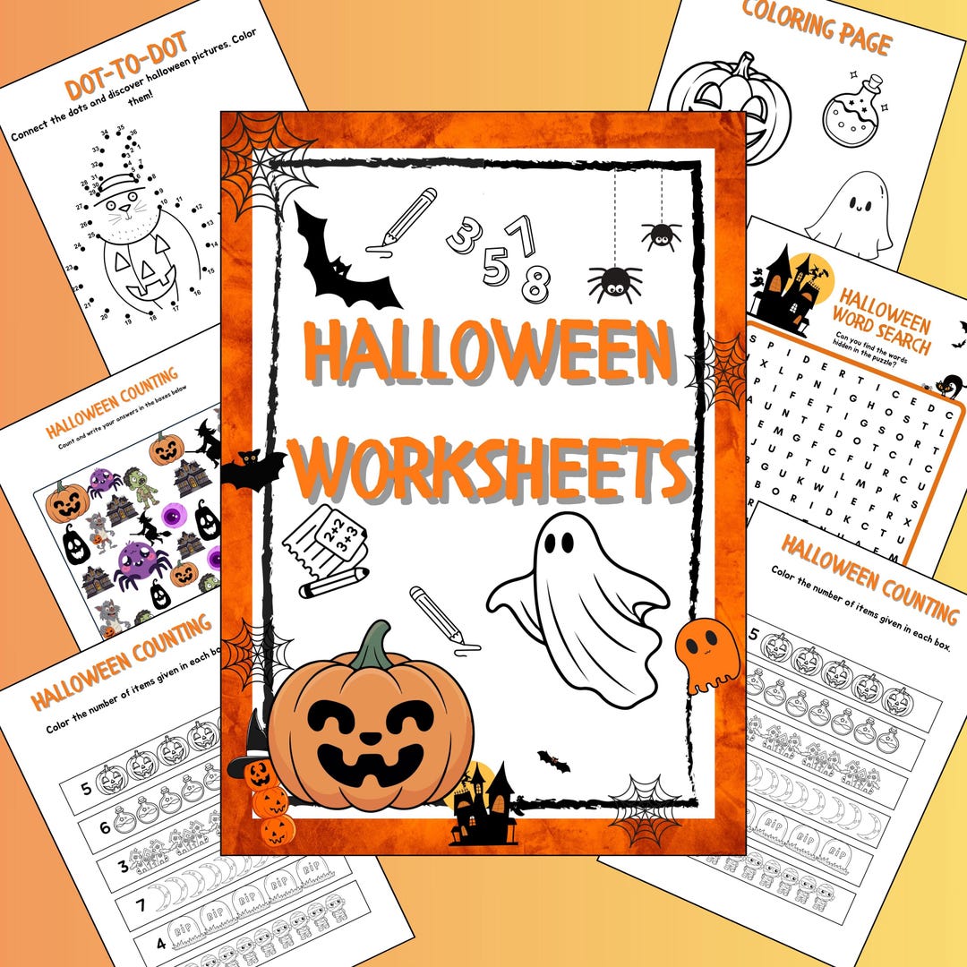 Halloween Activity Workbook: Tracing, Counting, Coloring (PDF Download ...