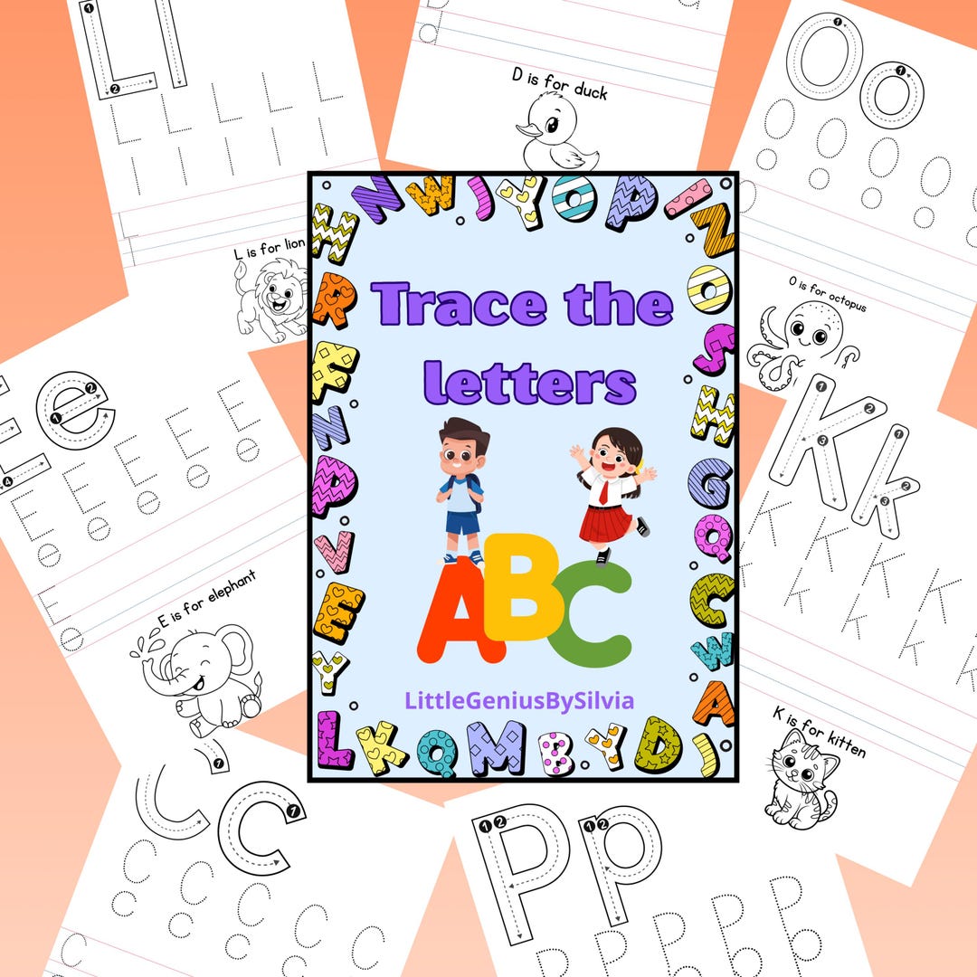 Alphabet Tracing & Coloring Worksheets – A to Z - Etsy