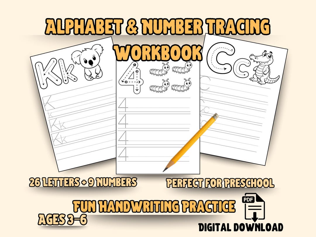 Tracing Letters & Numbers Workbook | Alphabet Practice Printable ...