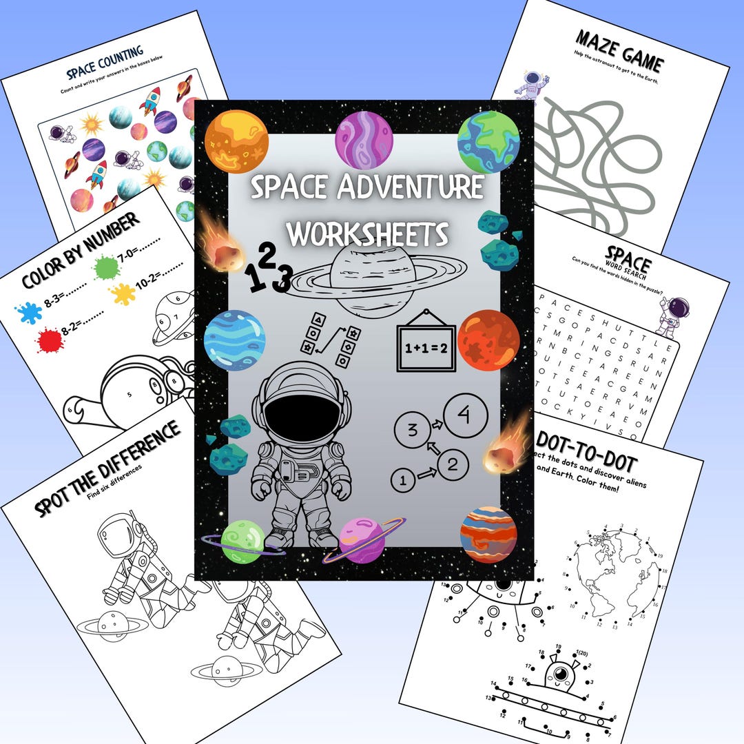 Space Adventure Activity Book for Kids: 20 Pages (printable PDF) - Etsy