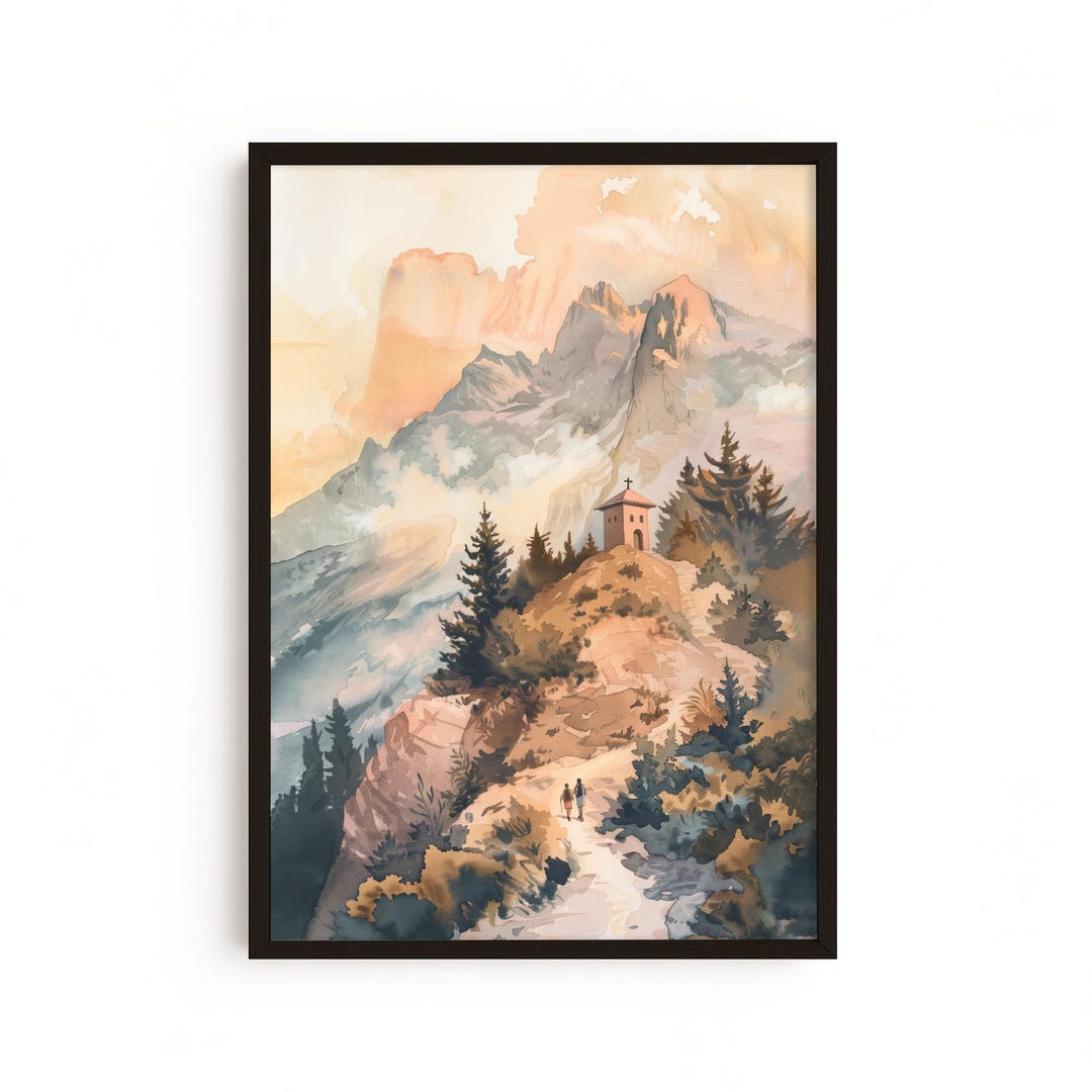 Mount Olympus Wall Art Print Greek Mountains Landscape Painting Olympus ...