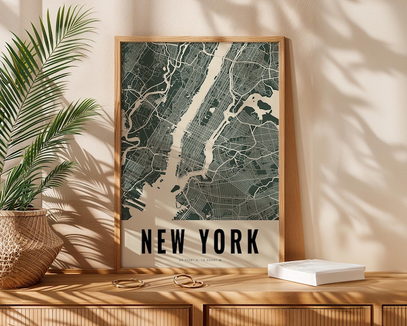 Custom City Retro Map Print — Personalized Minimalist Wall Art Gift - Etsy