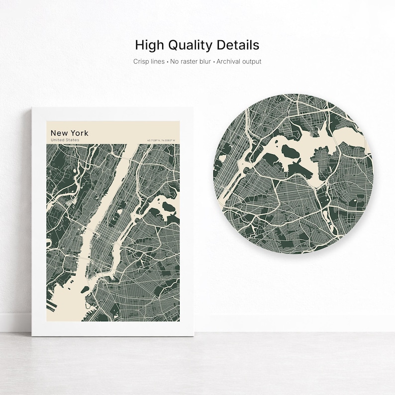 Custom City Retro Map Print — Personalized Minimalist Wall Art Gift - Etsy