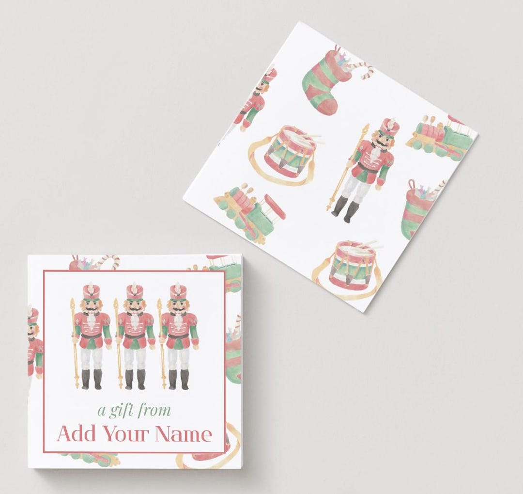 Nutcracker Christmas Calling Card • Personalized Holiday Mini Gift Tag ...