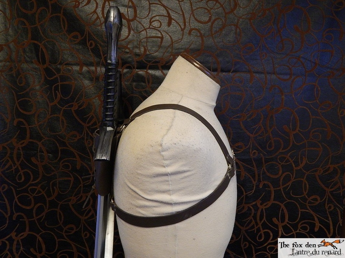 Double Leather Back Scabbard for Foam Sword, Luxury Version. LARP, SCA ...