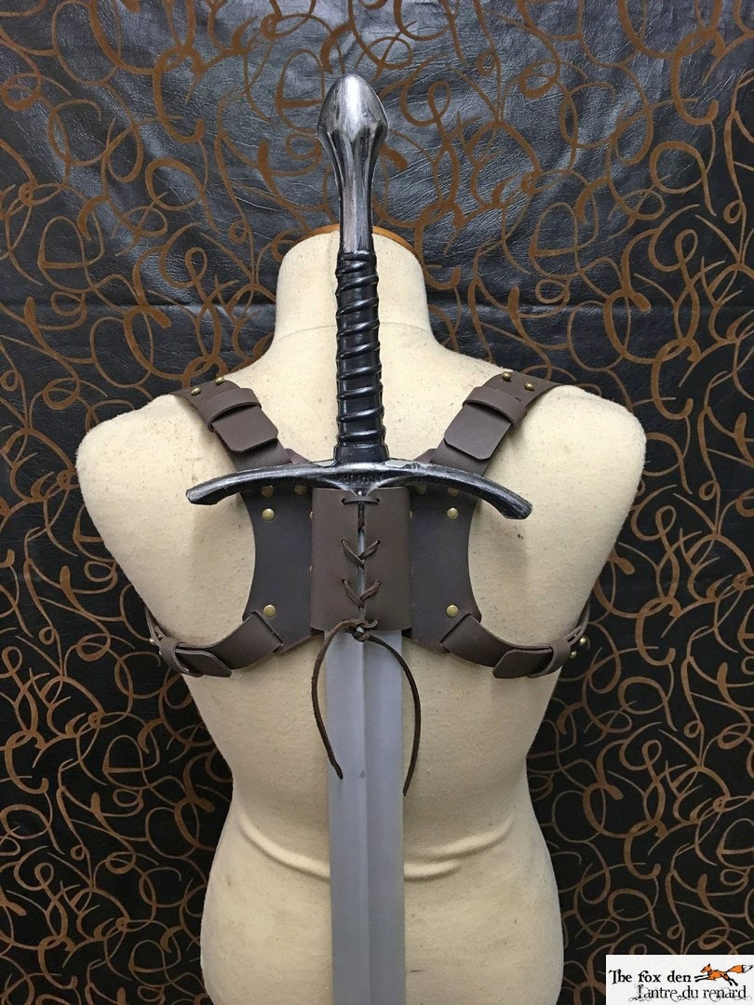 Vertical Leather Back Scabbard With Captain America Style Straps ...