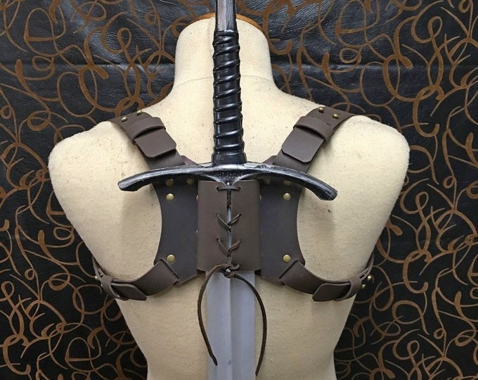 Vertical Leather Back Scabbard With Captain America Style Straps ...