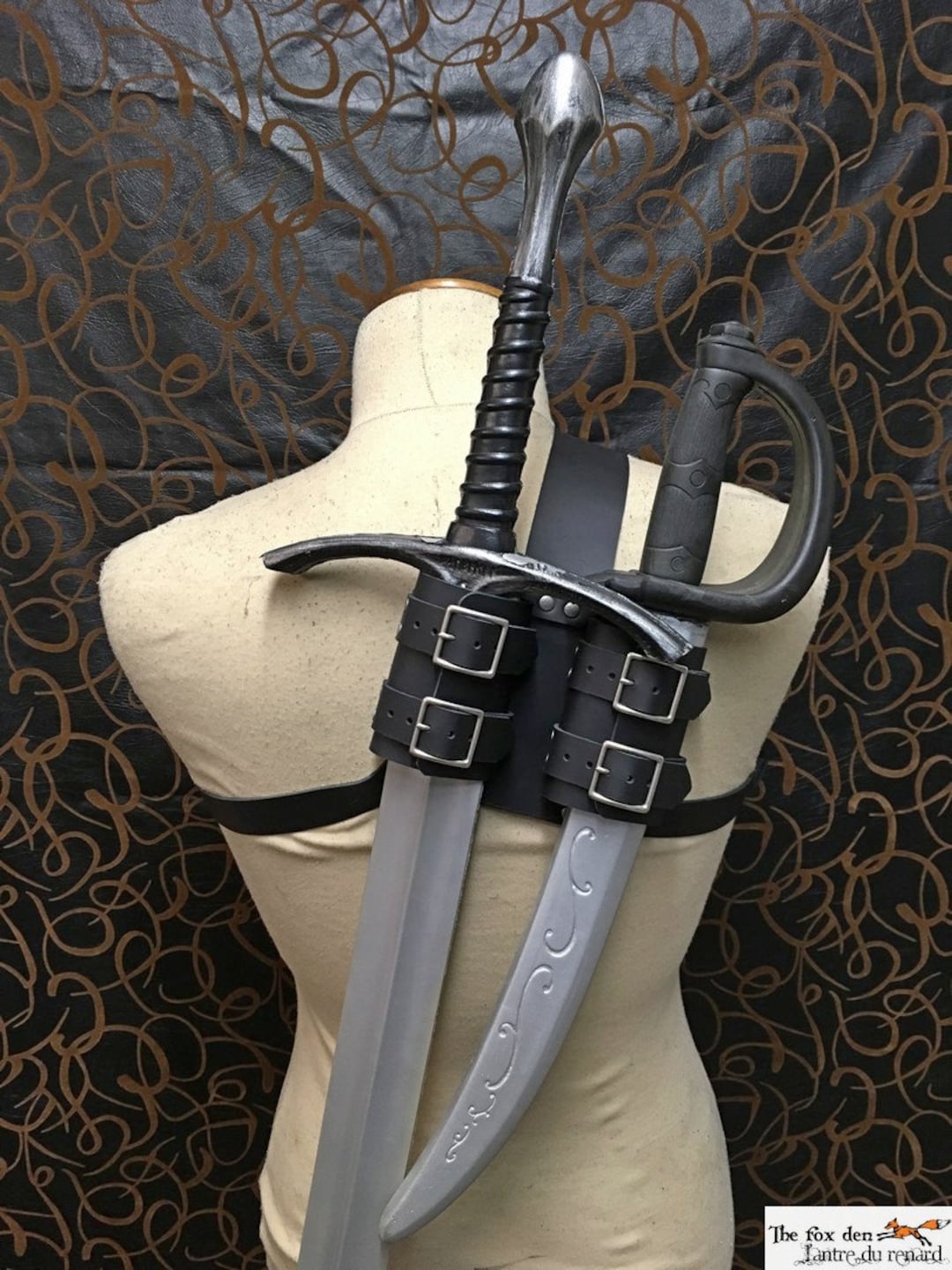 Witcher Luxury Double Back Scabbard for Metals or Latex Swords. Made of ...