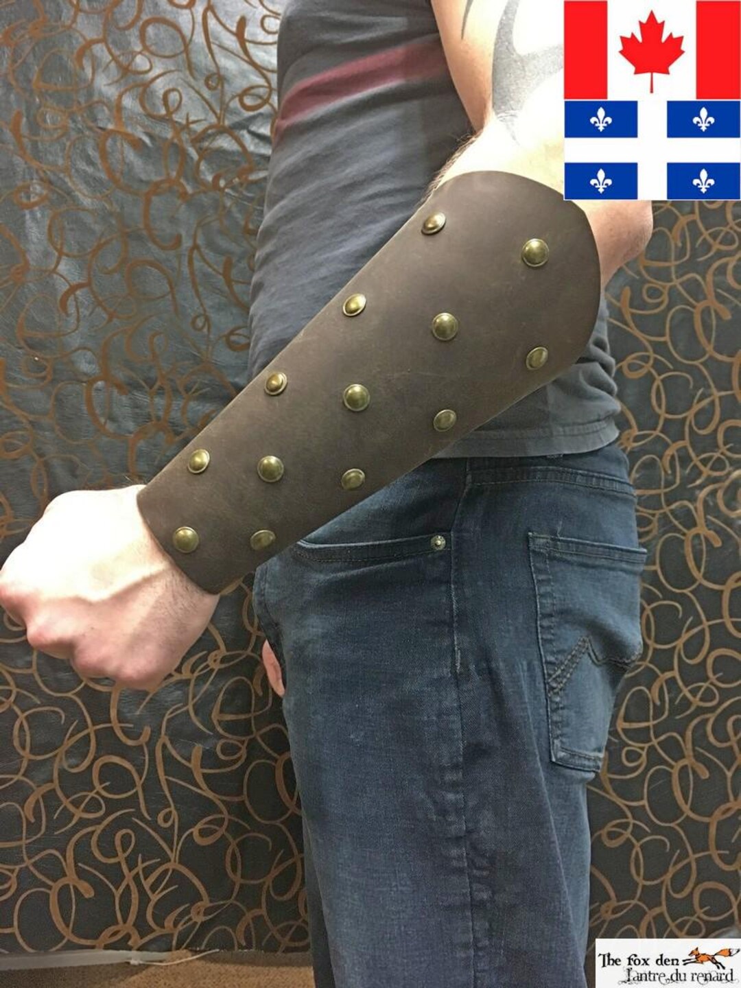 High Quality Leather Barbarian Leather Bracers, 4 Length Available ...