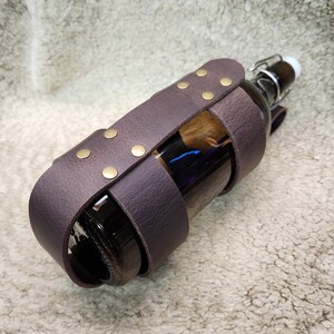 Large Medieval Style Glass Bottle With Leather Holder and 2 Closure ...