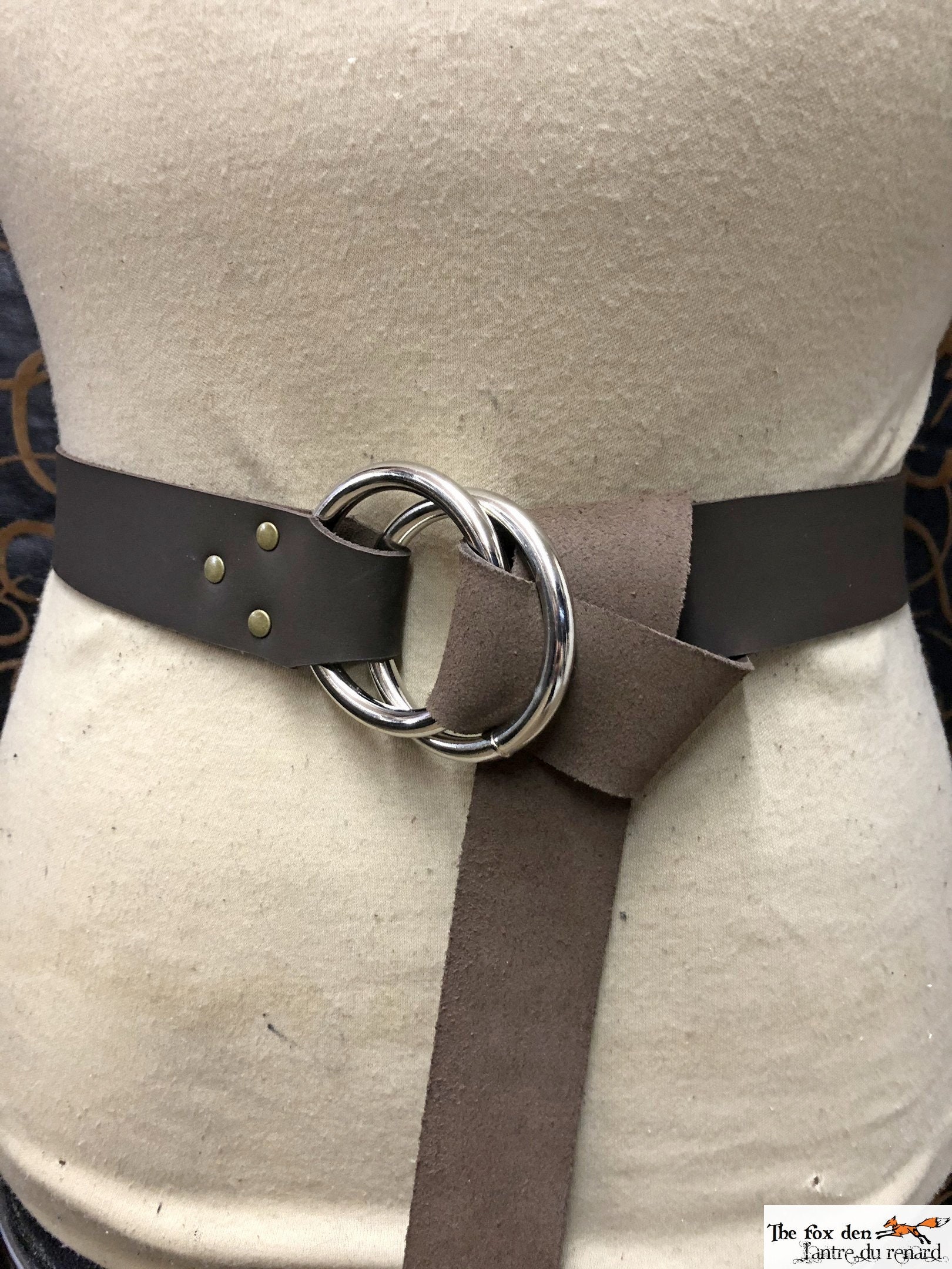 Medieval Leather Belt With Double O Ring, Black or Brown, Reenactment ...