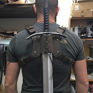 Vertical Leather Back Scabbard With Captain America Style Straps ...