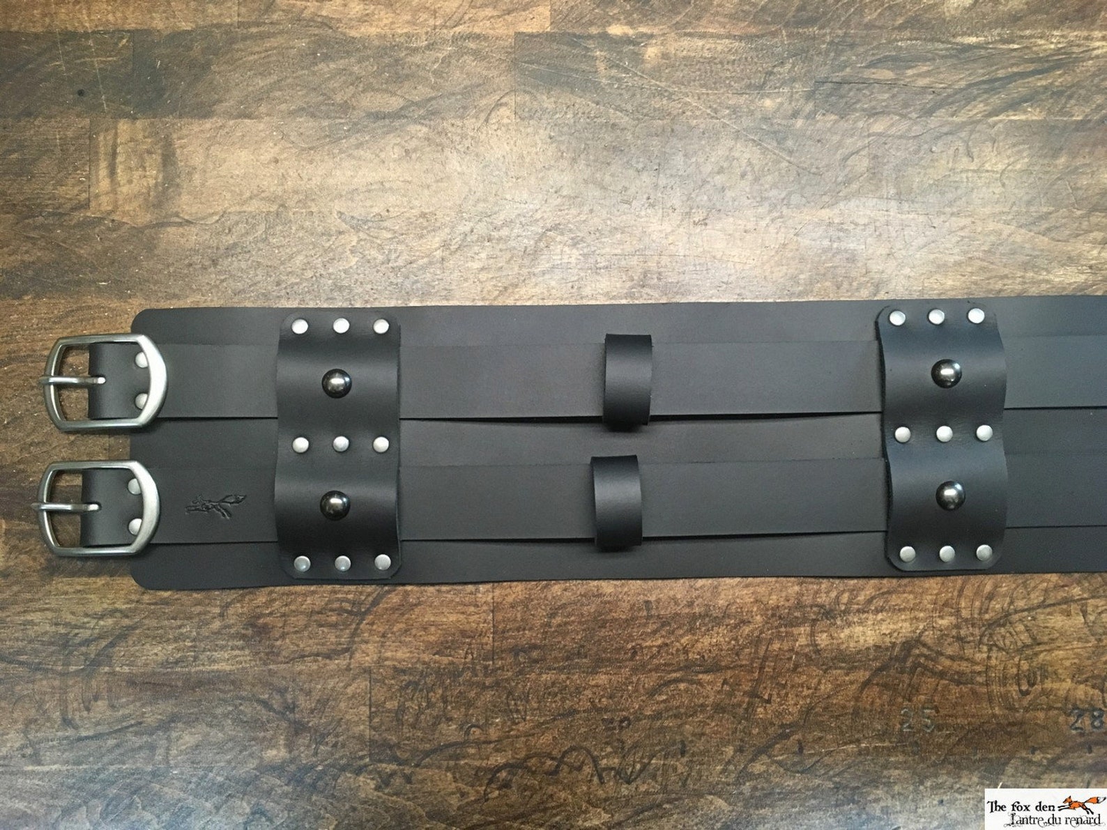 Gladiator/barbarian/viking Heavy Double Belt With Removable Belt Brown ...