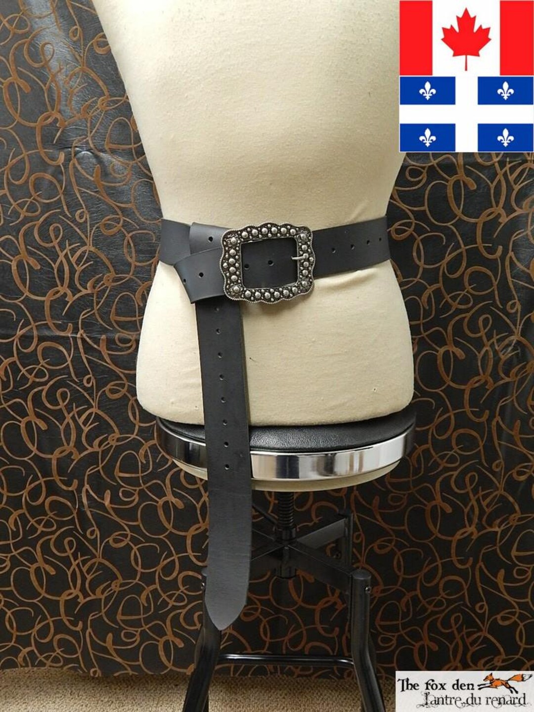 2'' Wide Heavy Leather Long Belt With Massive Engrave Buckle, Medieval ...