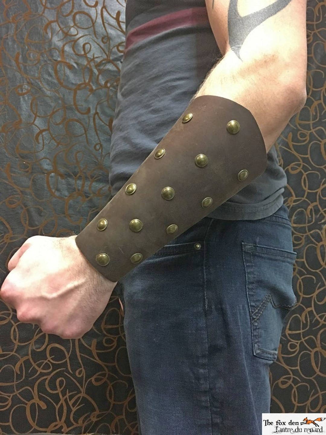 High Quality Leather Barbarian Leather Bracers, 4 Length Available ...