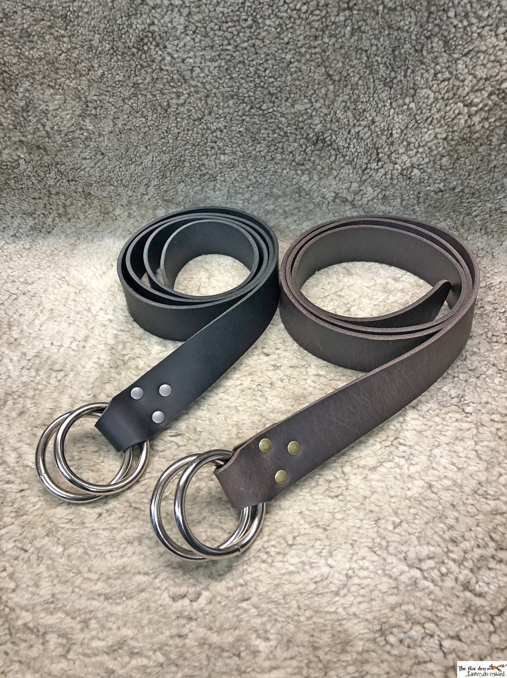 Medieval Double Ring Belt Made of Thick 9oz Leather, Extremely Durable ...