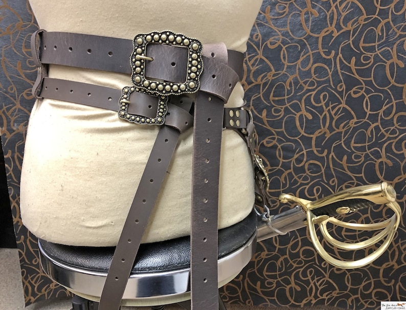 Cavalry Saber Sword Double Leather Belt Luxury Version With - Etsy