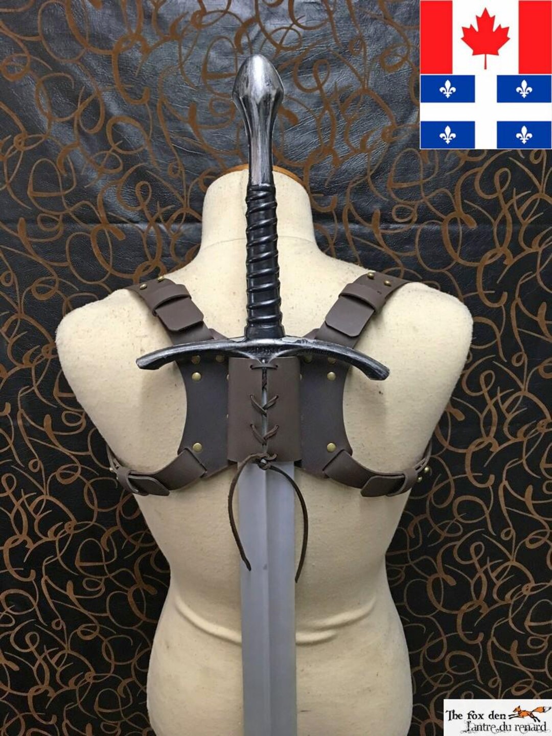 Vertical Leather Back Scabbard With Captain America Style Straps ...