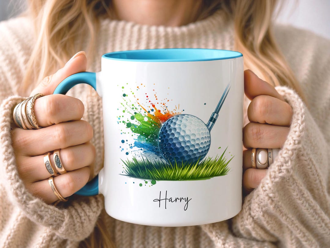 CUSTOM Golf Mug, Gift for Golf Lovers, Golfer Enthusiast Mug, Outdoor ...