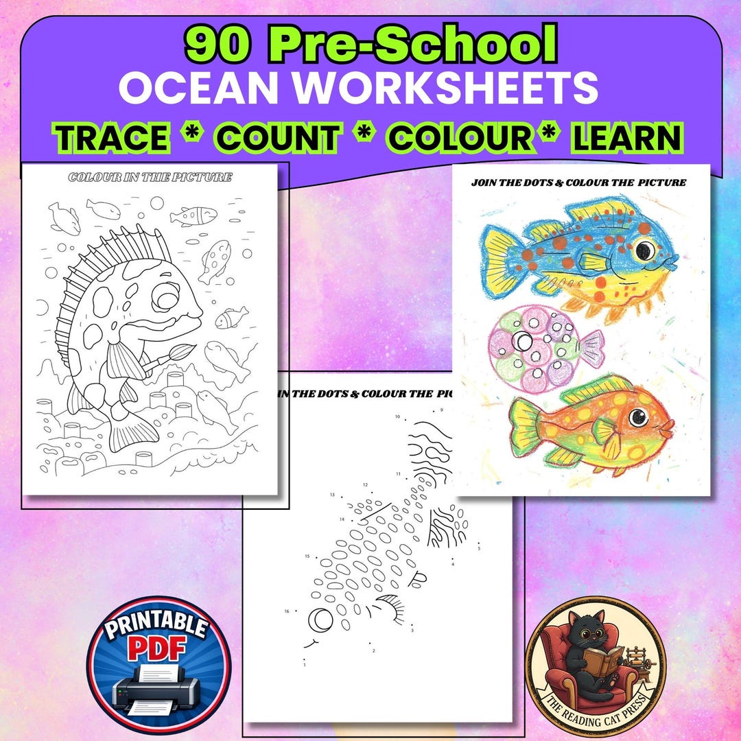 Preschool Ocean Worksheets – 90 Printable Learning Pages for Kids ...