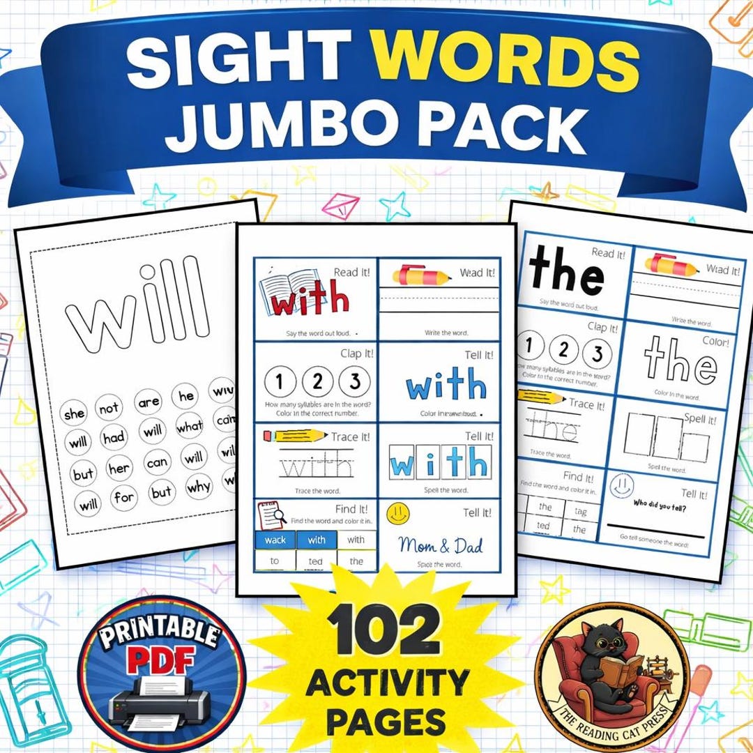 Sight Word Worksheets Bundle | Read Write Trace Find Activities ...