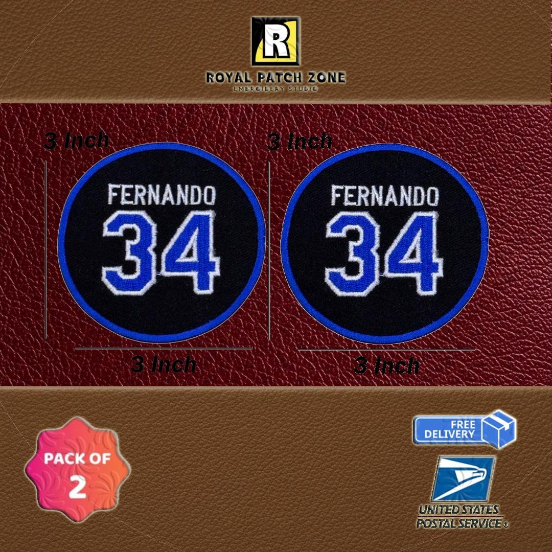 Fernando Valenzuela 34 Tribute Patch Pack of 2 Embroidery Iron on Sew ...