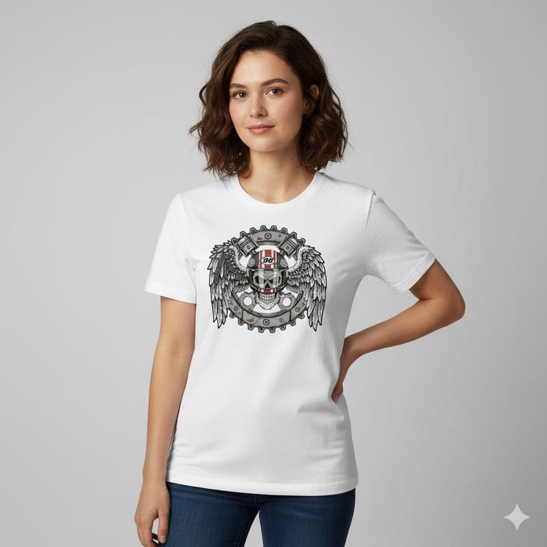 Winged Skull Design Svg Png Eps Dxf | Motorcycle Gear Skull Patch ...