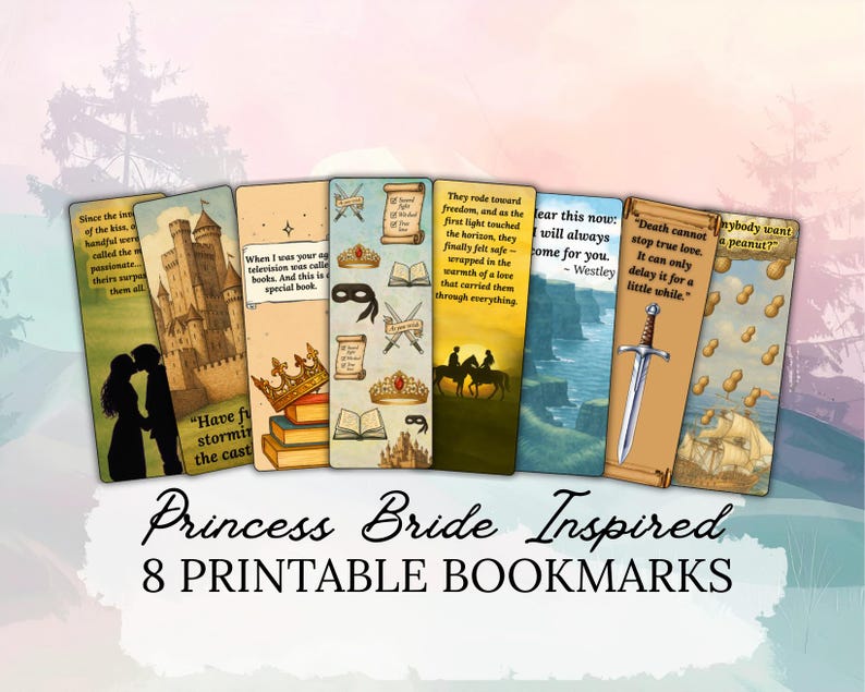 Princess Bride Inspired Printable Bookmarks, Fairy‑tale Romance Set - Etsy