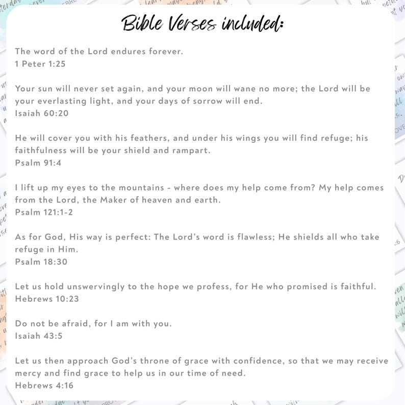 Watercolor Bible Verse Cards, Christian Affirmations (printable) - Etsy
