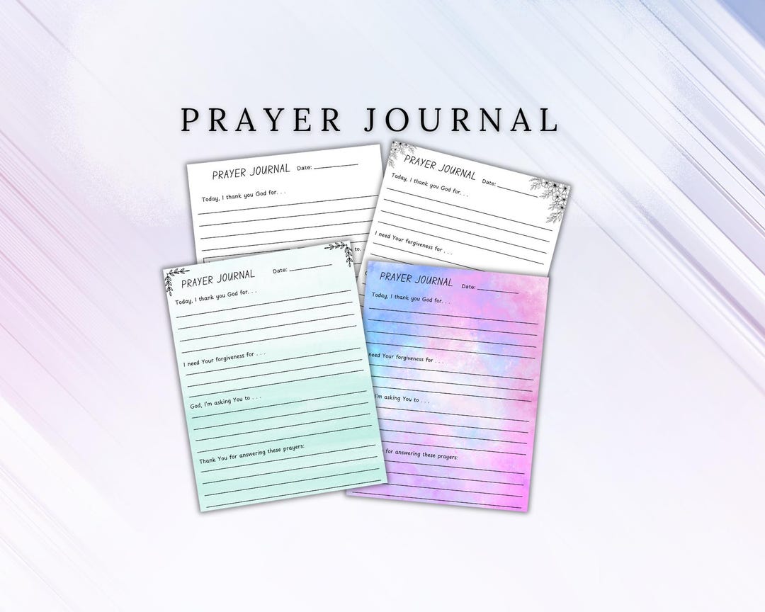 Prayer Journal Printables: Floral Faith-based Devotionals (PDF Download ...