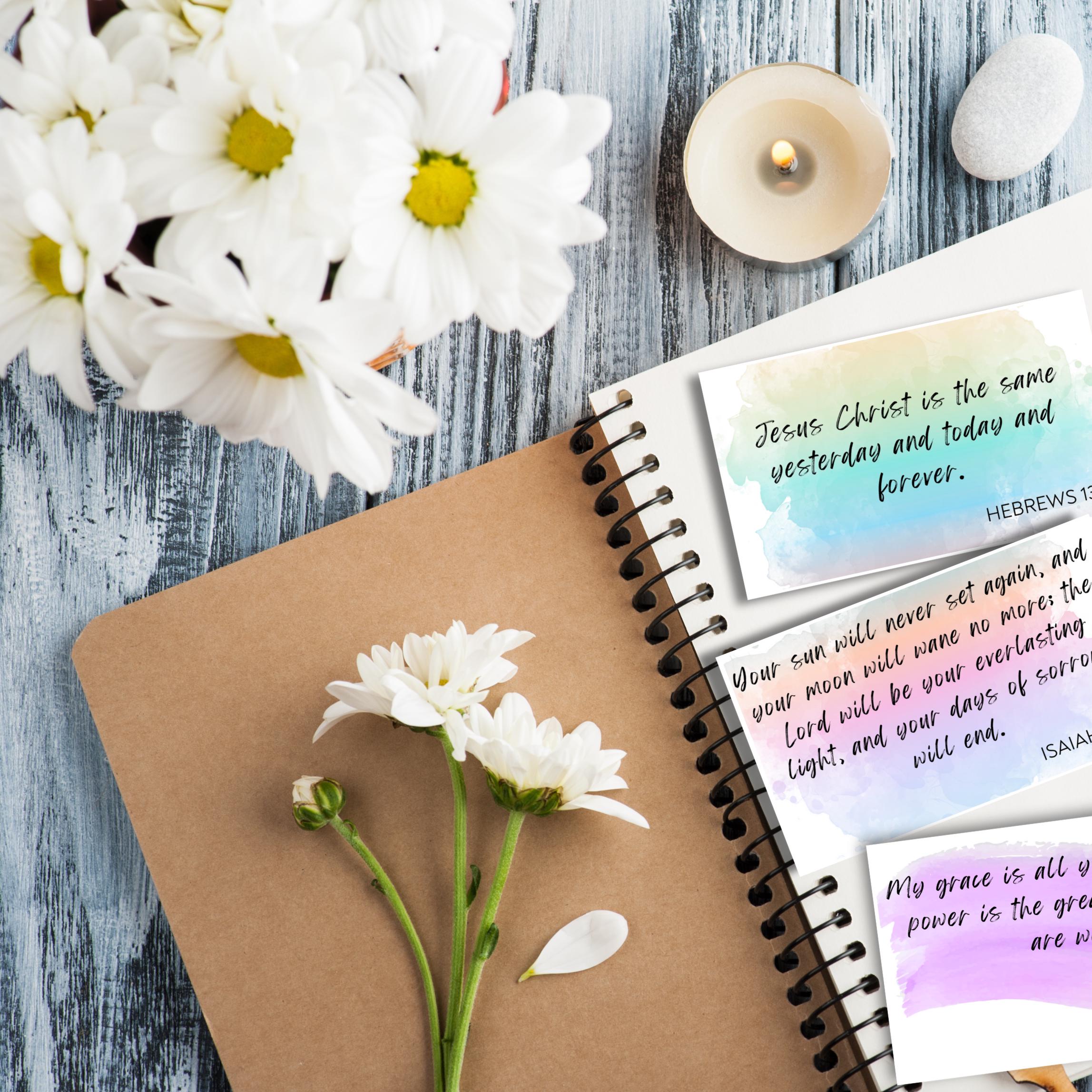Watercolor Bible Verse Cards, Christian Affirmations (printable) - Etsy