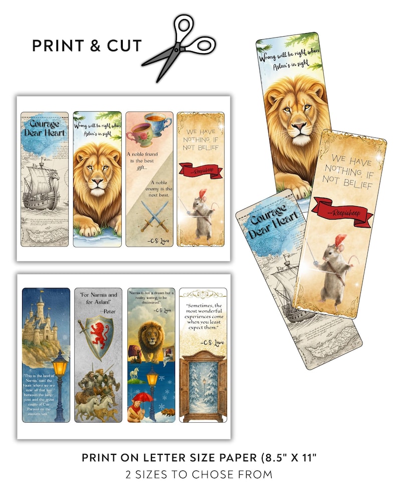 Narnia Inspired Printable Bookmarks – C.S. Lewis Quotes | Fantasy Book ...